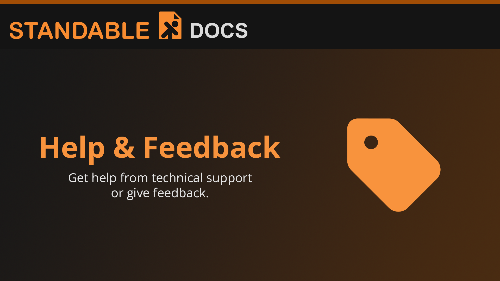 Standable Docs: Help & Feedback